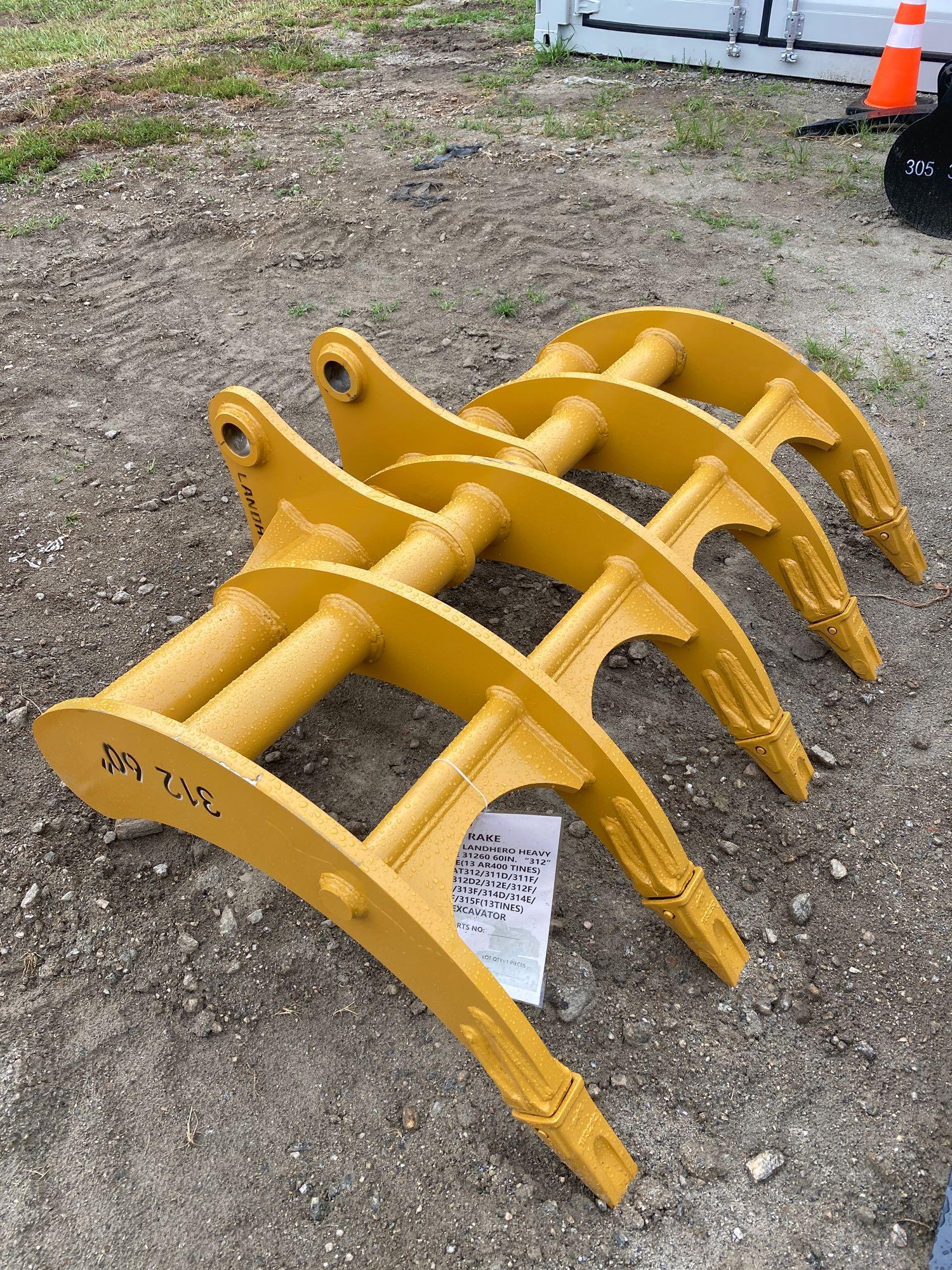 LandHero 60IN Heavy Duty Excavator Rake | Proxibid