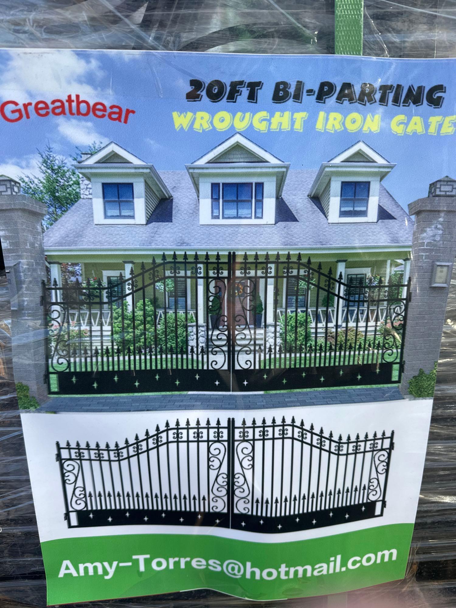 GREAT BEAR 20 FOOT BI-PARTING WROUGHT IRON GATES | Proxibid