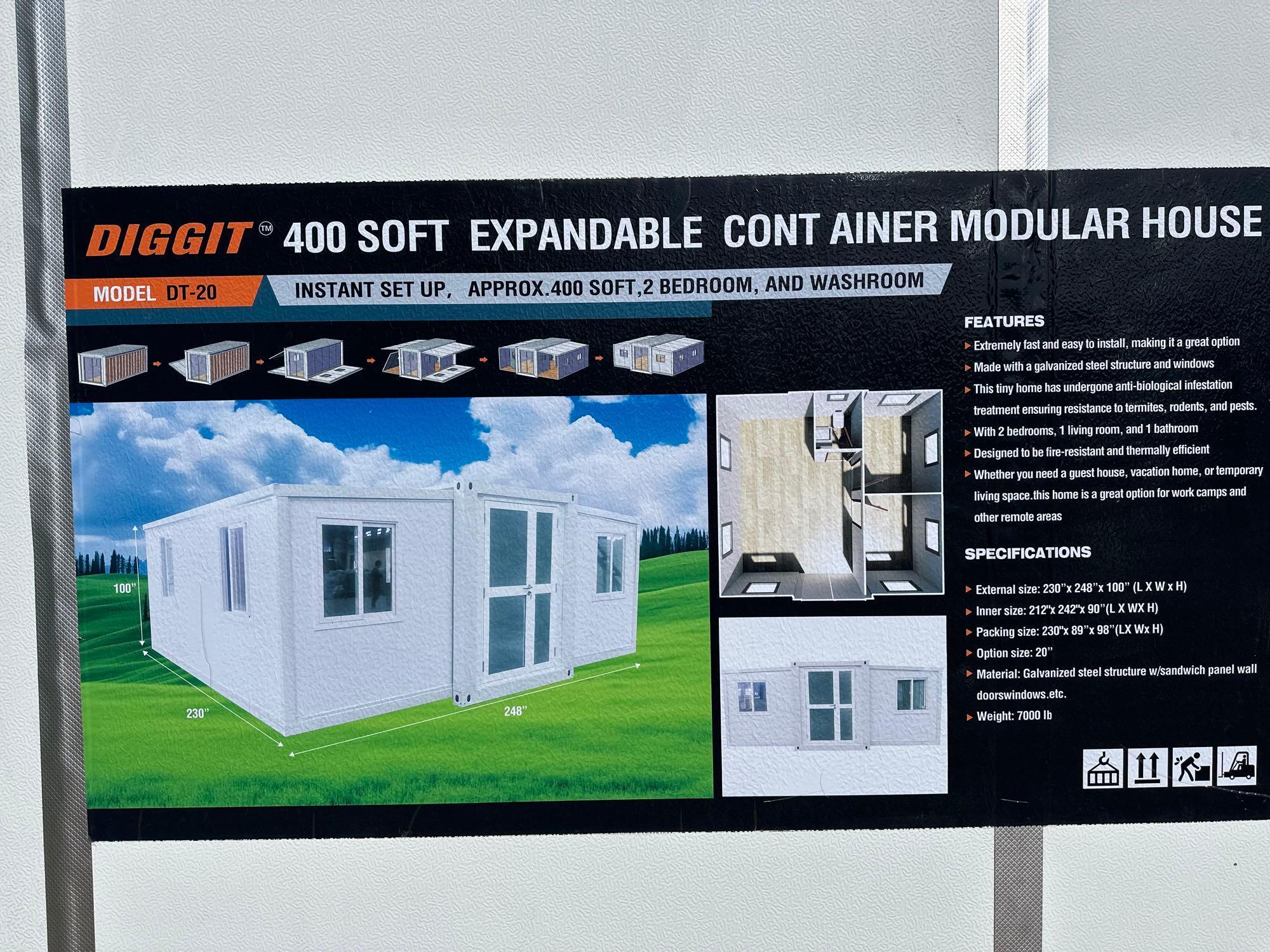 DIGGIT 400SQFT EXPANDABLE CONTAINER MODULAR HOUSE | Proxibid