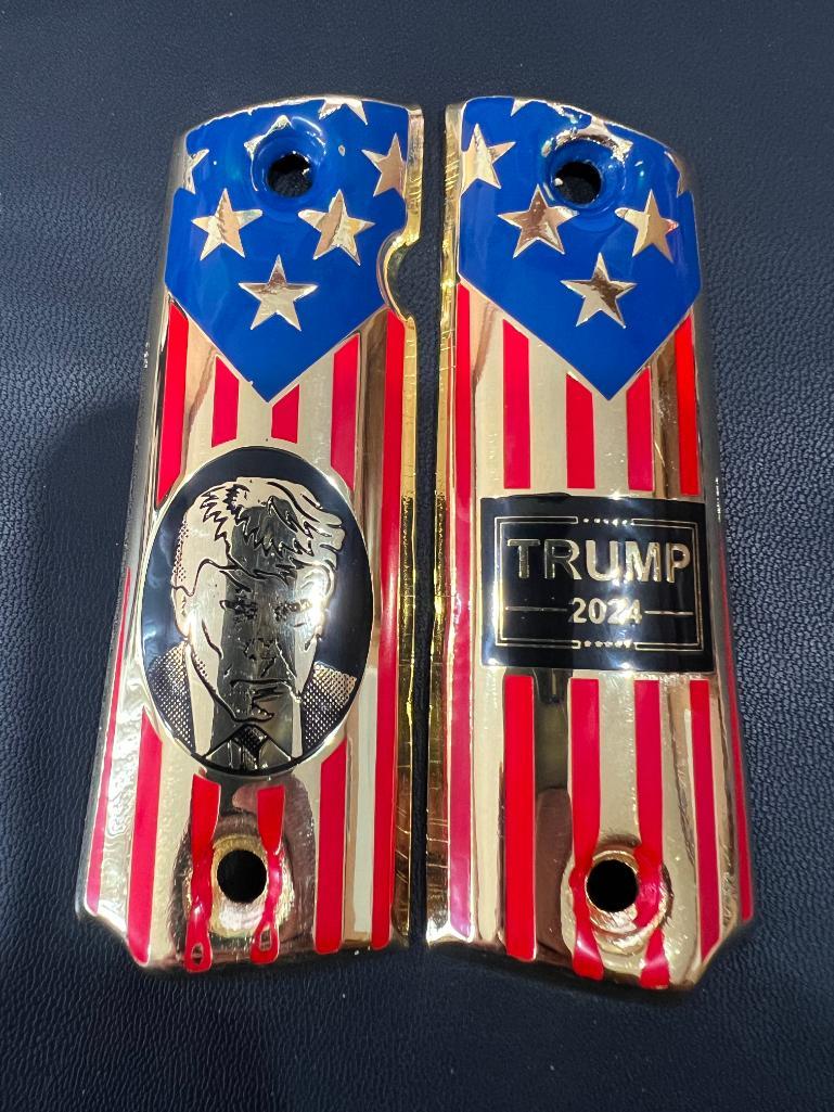 Custom 1911 Grips - Gold Plated - Trump 2024 | Proxibid