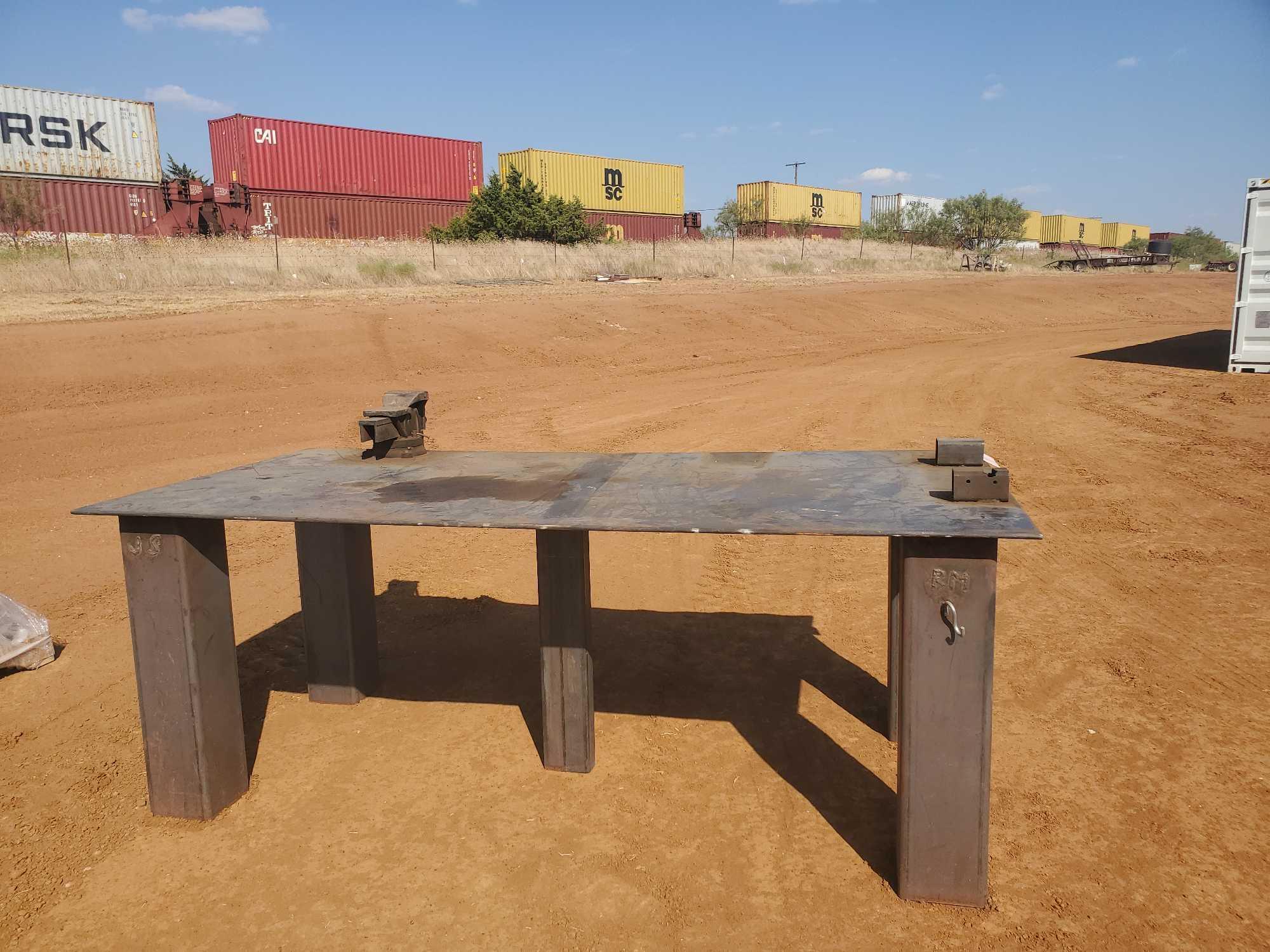 4FT WIDE X 8FT LONG... 3FT TALL METAL SHOP TABLE | Proxibid