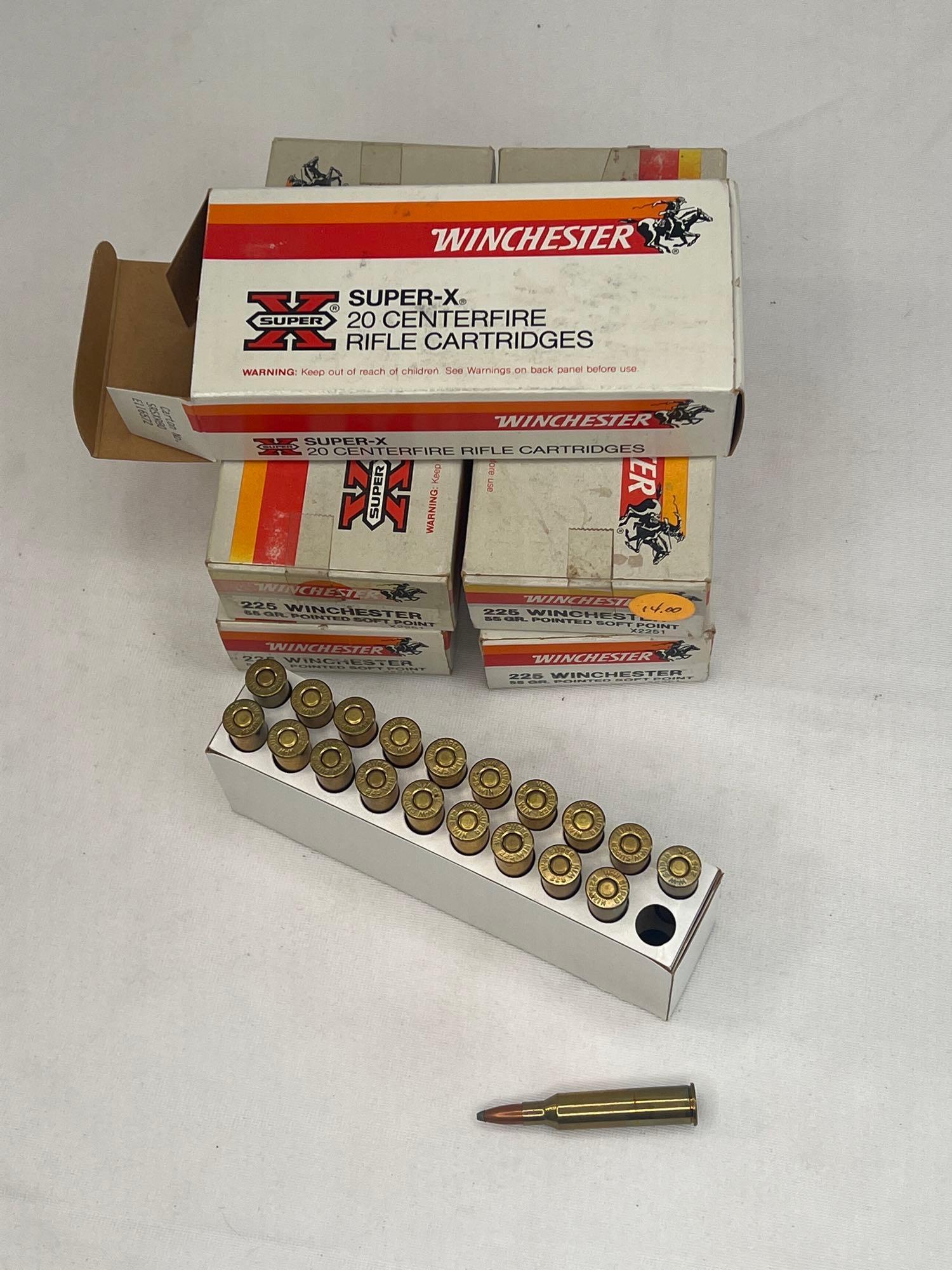 Make: Winchester Ammunition Caliber: 225 55 GRAIN | Proxibid