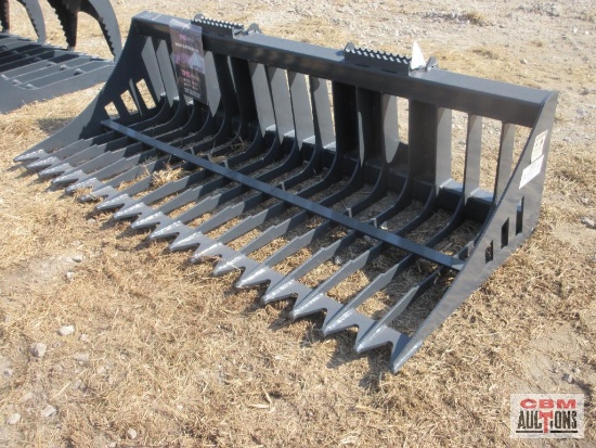 TMG Industrial 72" Skid Steer Rock Skeleton Bucket Attachment, Solid ...