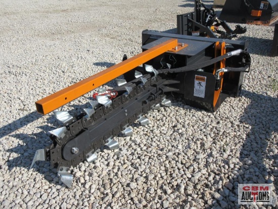 Wolverine TCR-12-48H Skid Steer Hydraulic Trencher 48" Boom With Hoses And Couplers...S#4711 ...