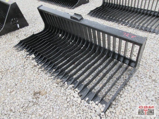 KC 72" Skid Steer Fine Rock Bucket Open Side Bucket #487 | Heavy ...