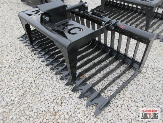 KC 76" Skid Steer Industrial Rock Grapple Skeleton Bucket, With Single ...