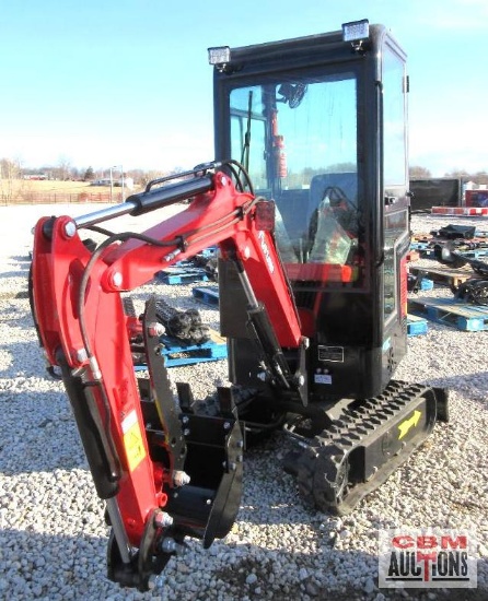 Future FT13C Mini Excavator With Enclosed Cab 420cc Gas Electric Start ...