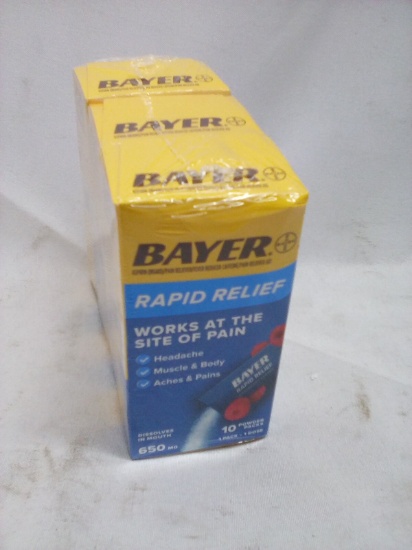 3 Boxes of 10 Bayer Rapid Relief 650mg Aspirin w/ Caffeine Powder Packs ...