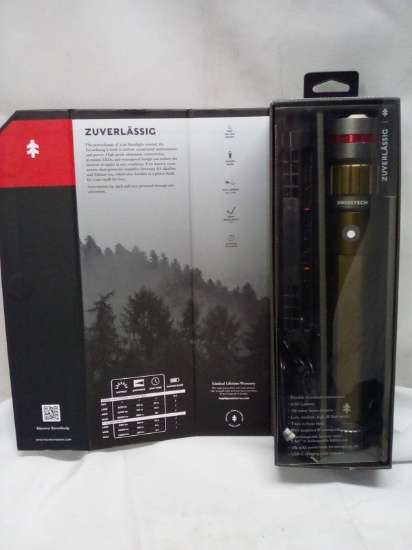 Swiss Tech Zuverlassig Dual Powered Flashlight Power Bank 6500 Lumens ...