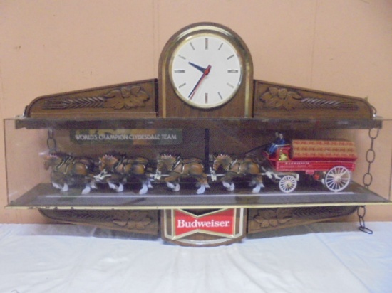 Vintage Budweiser Cydesdale Team Hanging Bar Clock | Online Auctions ...