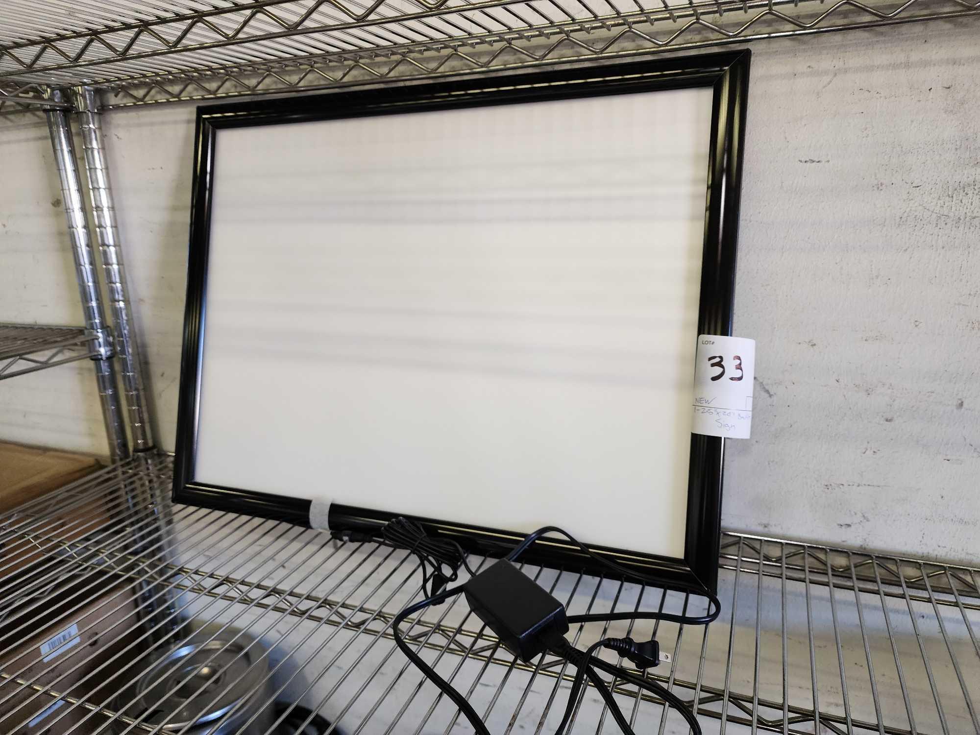 New - 25 in x 20 in Backlit Sign | Proxibid