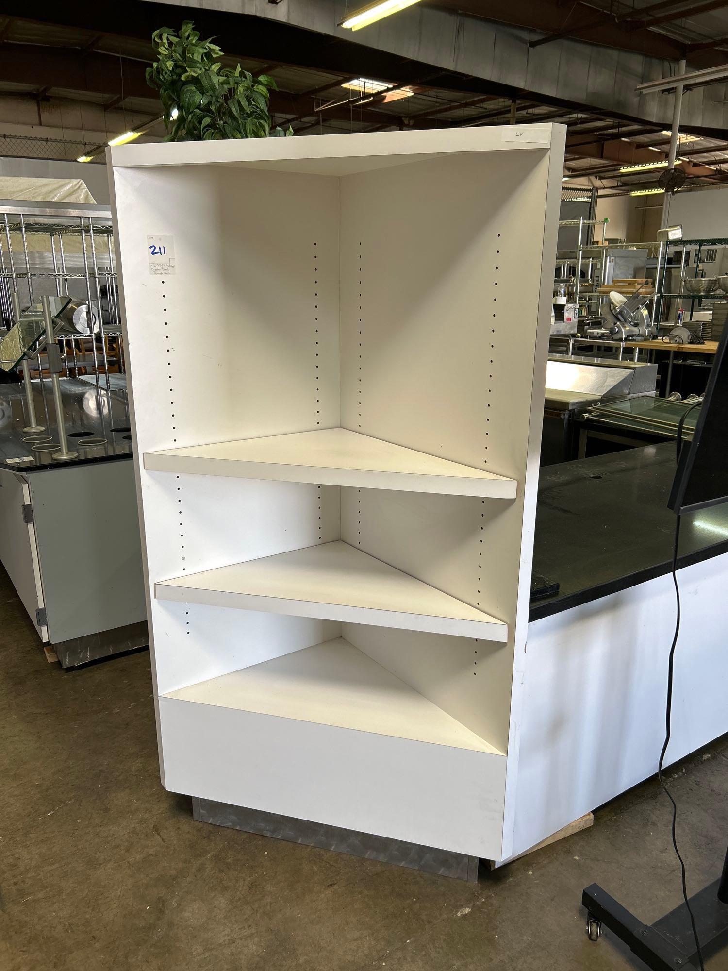 30 in. x 25 in. White Corner Shelf | Proxibid