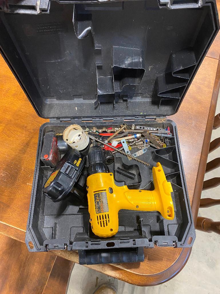 DEWALT DRILL WITH ASSORTED ITEMS | Proxibid
