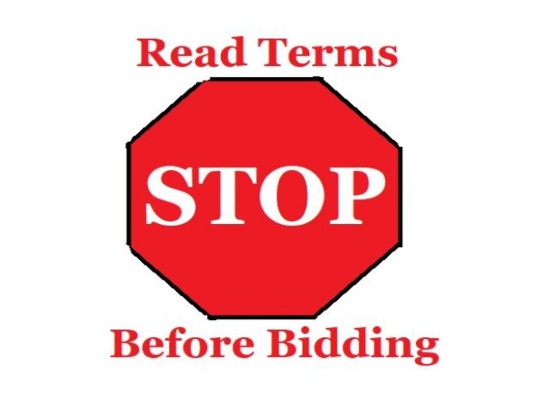 IMPORTANT AUCTION TERMS: Please read before bidding! | Online Auctions | Proxibid