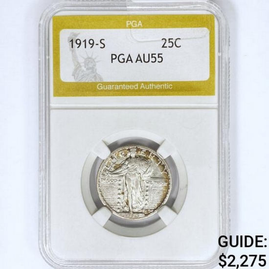 1919-S Standing Liberty Quarter PGA AU55 | Coins & Currency Coins US Coins Quarters Standing ...