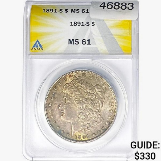 1891-S Morgan Silver Dollar ANACS MS61 | Coins & Currency Coins US Coins US Dollar Coins Morgan ...