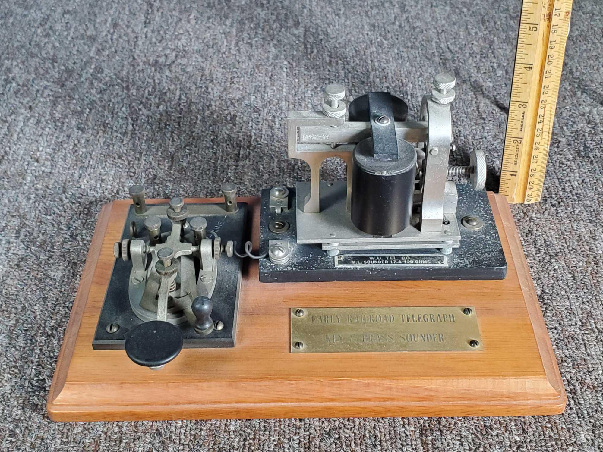 Early Railroad Telegraph Key and Sounder by W.U. | Proxibid