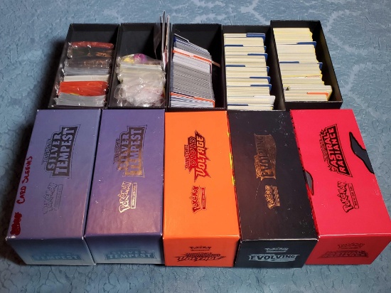 5 Contemporary Pokemon Card Boxes Full of Varied Card Sets, Most 2020 ...