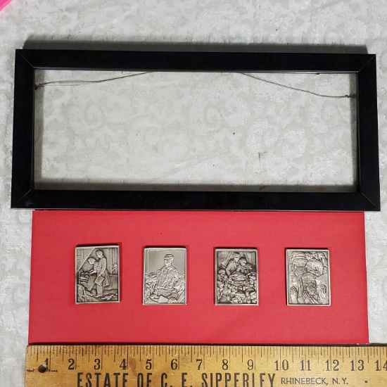 4 Hamilton Mint Norman Rockwell Four Freedoms 1000 Grains .999 Silver ...