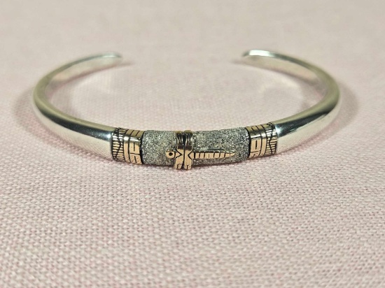 Roderick Tenorio Carolyn Pollack Relios Sterling and 14k Gold Cuff ...