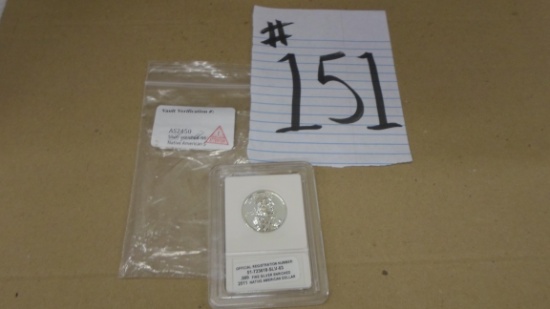 Rare 2011 native american dollar coin, vault verified .999 silver ...