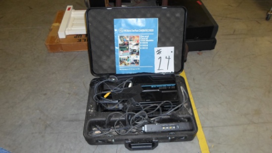 vhs movie tape recorder, made by GE comes with case and charging cables ...