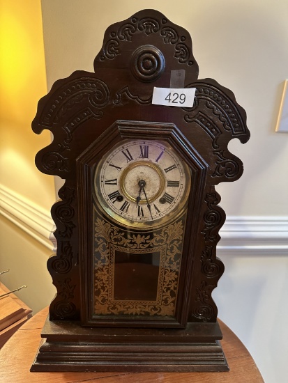 Antique Victorian Oak Case Ginger Bread Clock/Ansonia (23 Inch Tall ...