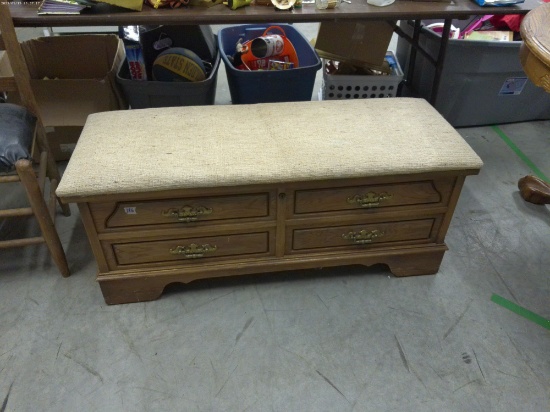cedar chest, lane brand with paperwork has a padded top 42in long and ...