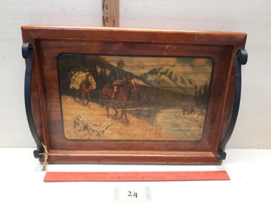 Winchester Hunting Scene Serving Tray | Online Auctions | Proxibid