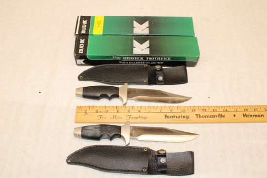 (2) Bud K "The Redneck Toothpick" Knife with Sheath. | Online Auctions ...