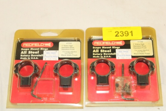 (2) Redfield 1" Extra High Black Matte Finish Scope Rings. New! | Guns ...