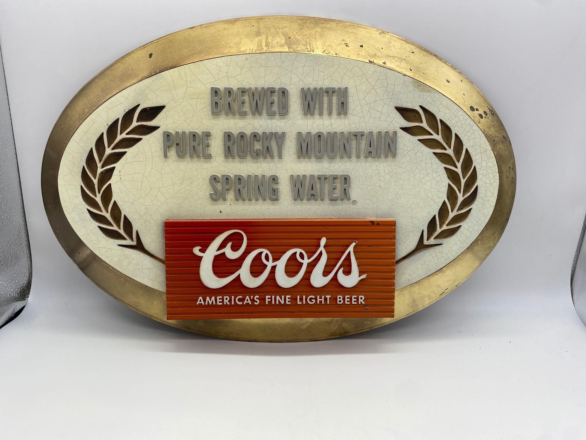 Coors Plastic Oval Sign | Proxibid