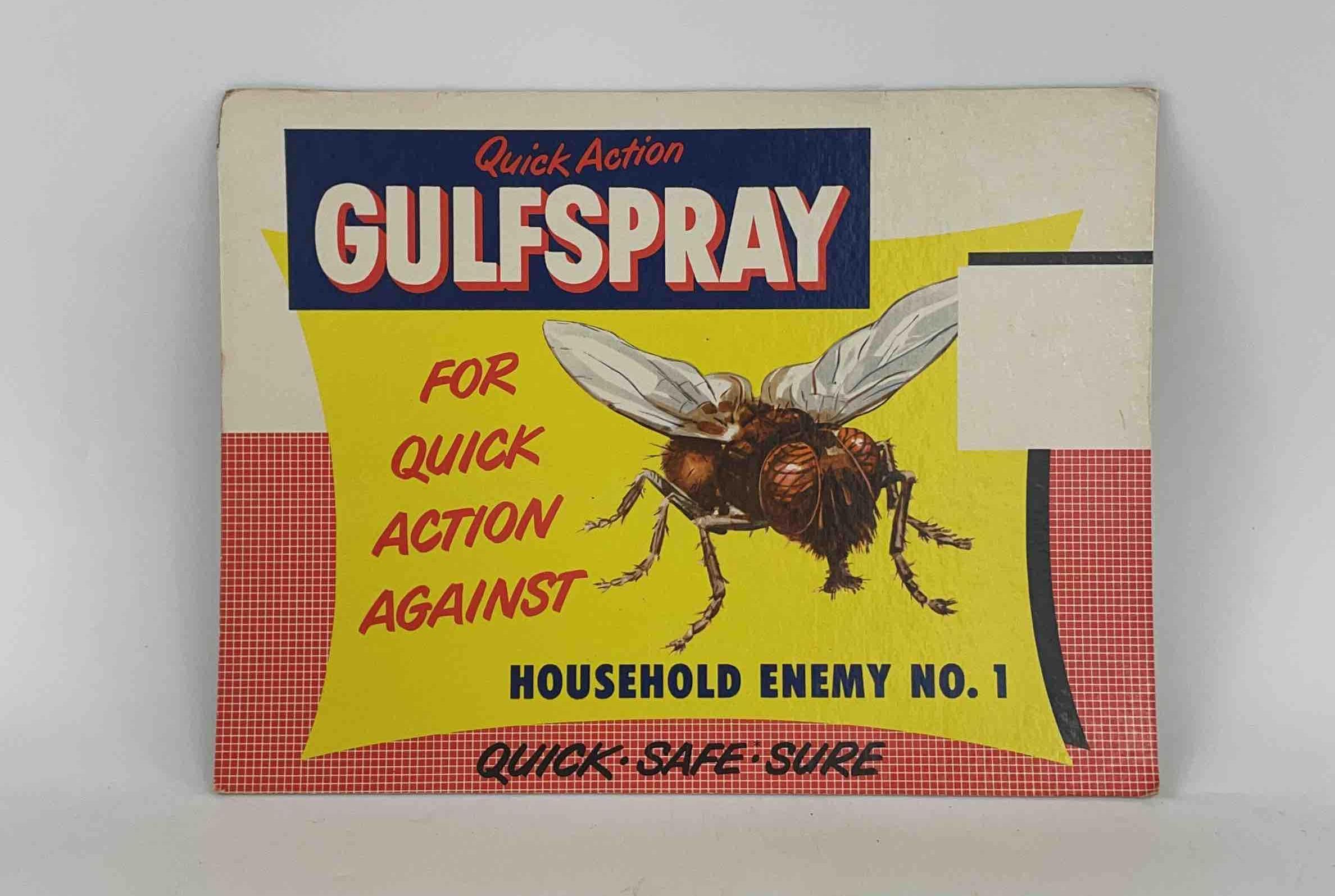 Graphic Gulf Spray Insect Killer Cardboard Sign | Proxibid