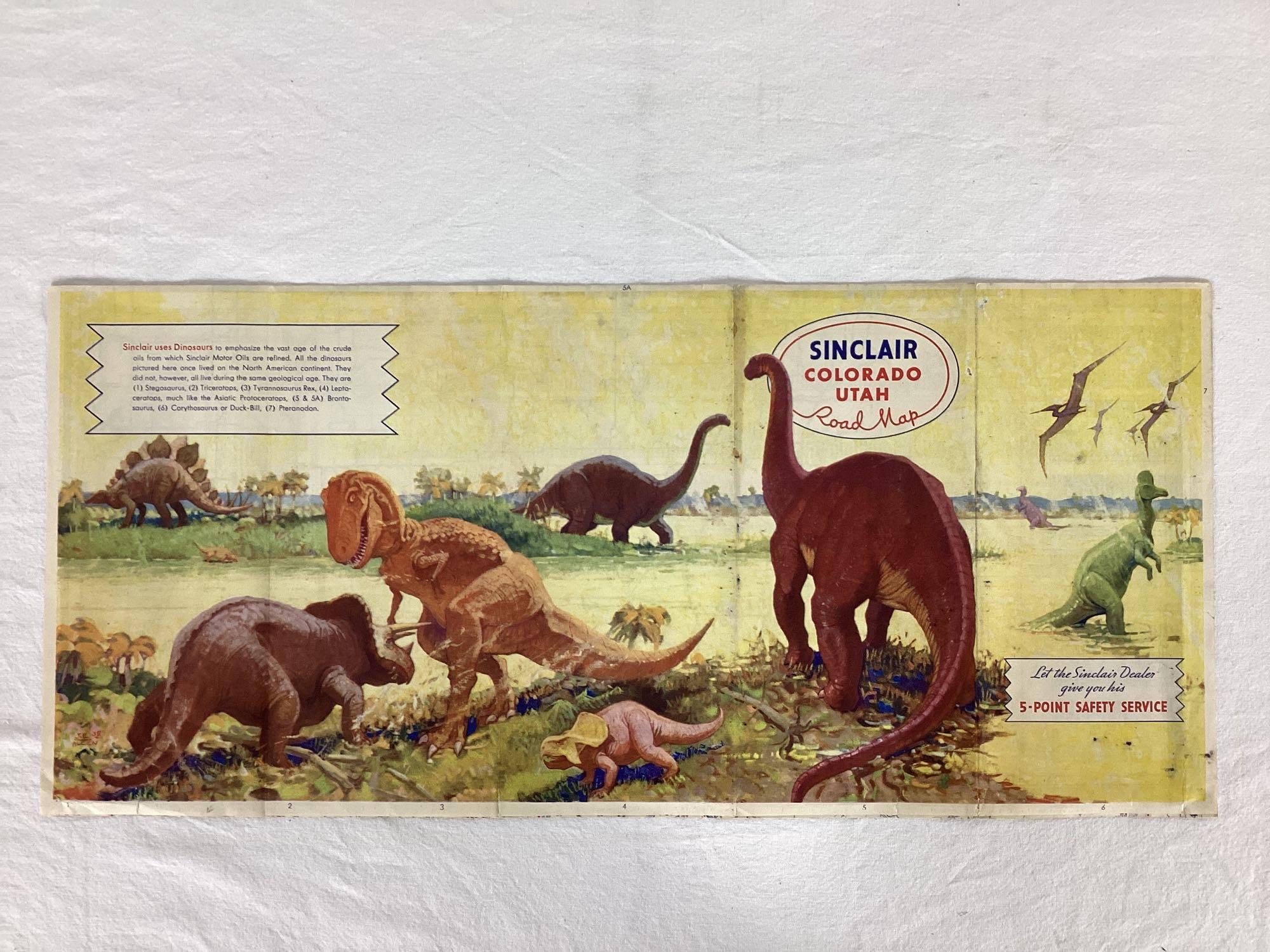 1930's Sinclair Map of Colorado and Utah GREAT | Proxibid