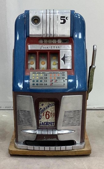 Mills Blue Bell 5 Cent Slot Machine | Art, Antiques & Collectibles ...