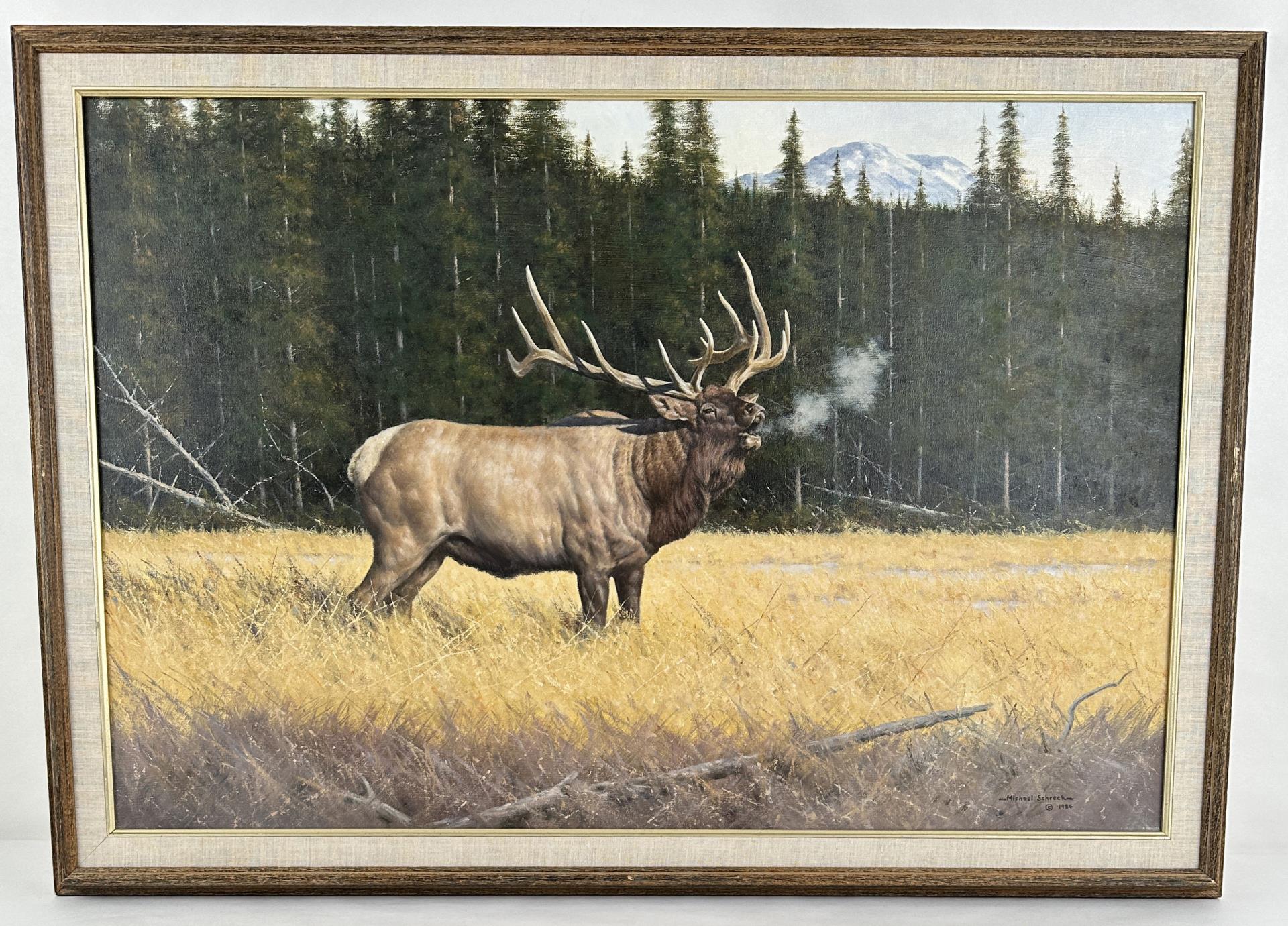 Michael Schreck Rocky Mountain Elk Painting | Proxibid