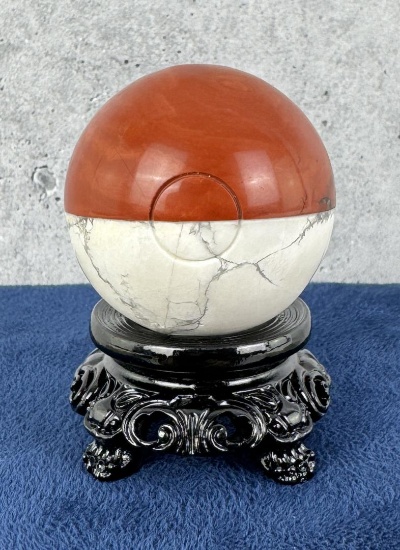 Carved Howlite and Jasper Pokemon Pokeball | Art, Antiques ...