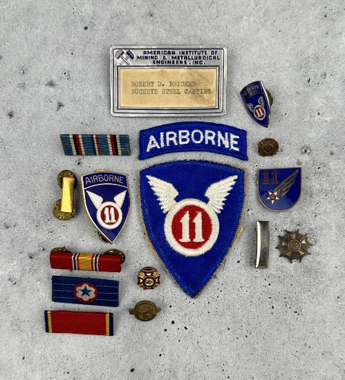 WW2 11th Airborne Pin Patch Grouping | Online Auctions | Proxibid