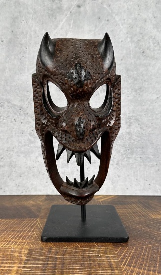 Filipino Carved Wood Bakunawa Demon Mask | Art, Antiques & Collectibles ...