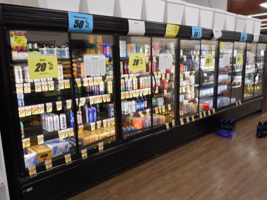20' BEER CASE WITH HUSSMANN INSTALLED GLASS DOORS SOLD BY THE CASE ...