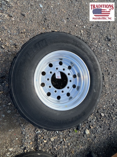 (4) 445-50R22.5 Super Single Rims & Tires | Online Auctions | Proxibid