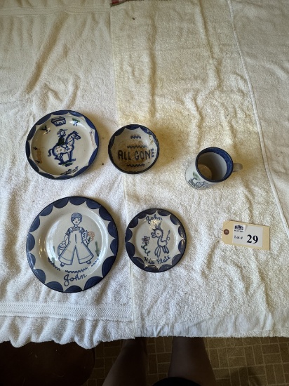 Set of hand painted dishes for a boy named John (qt.5) | Online ...