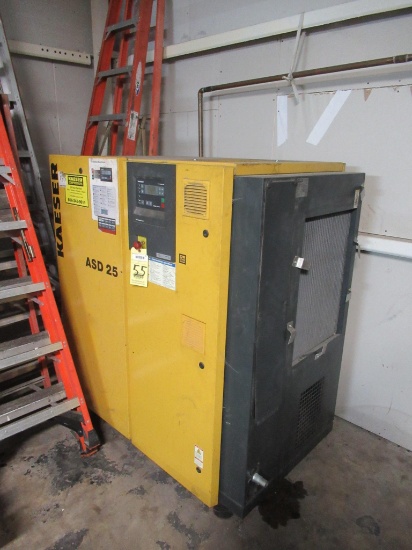 ROTARY SCREW AIR COMPRESSOR, KAESER MDL. ASD25, new 2006, 25 HP, S/N ...