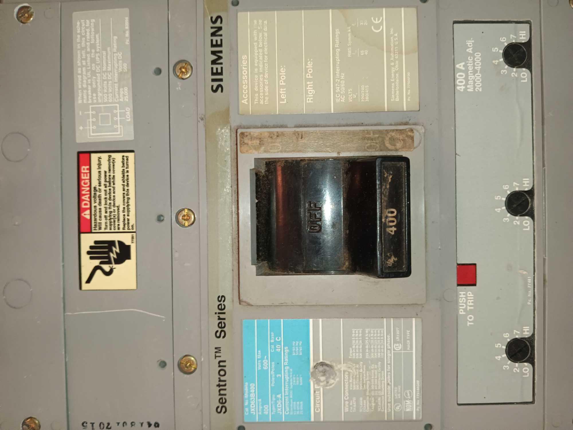 Siemens 400 amp breaker w/box | Proxibid