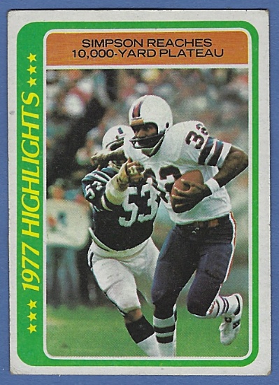 1978 Topps #4 OJ Simpson HL Buffalo Bills | Online Auctions | Proxibid