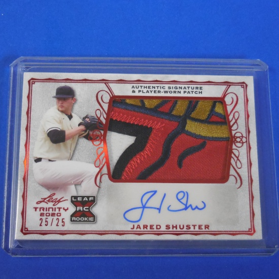 2020 LEAF TRINITY JARED SHUSTER LOGO PATCH AUTOGRAPHED ROOKIE CARD #D ...