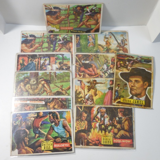 VINTAGE 1956 TOPPS ROUND UP JESSE JAMES DANIEL BOONE BUFFALO BILL AS IS ...