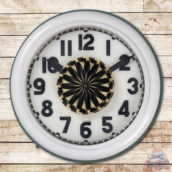 Electric Neon Clock Co. Cleveland Neon Spinner Clock w/ Black Numbers ...