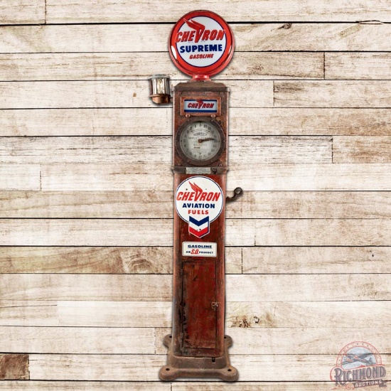 Bowser Varley Sentry Model 318 Clockface Gas Pump Unrestored Chevron ...
