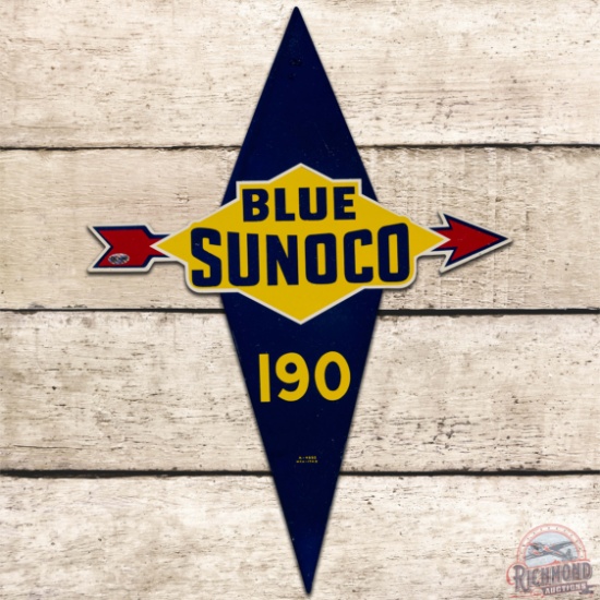 Blue Sunoco 190 Die Cut SS Tin Gas Pump Plate Sign | Art, Antiques ...